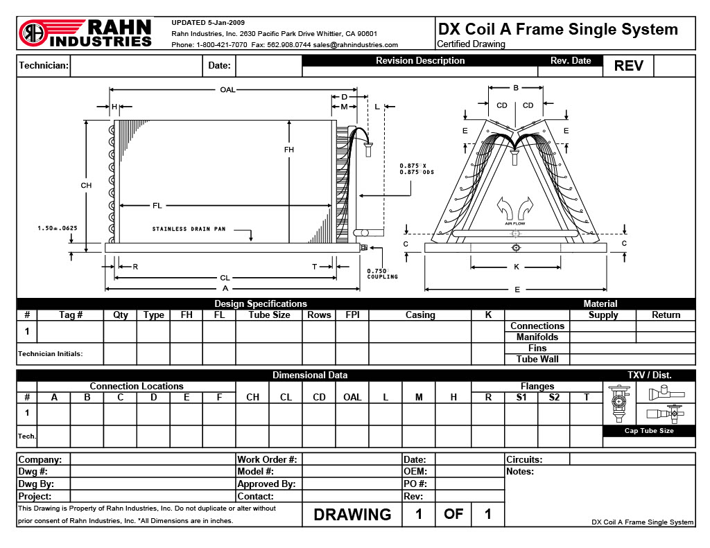 Blank Coil Drawings - Rahn Industries
