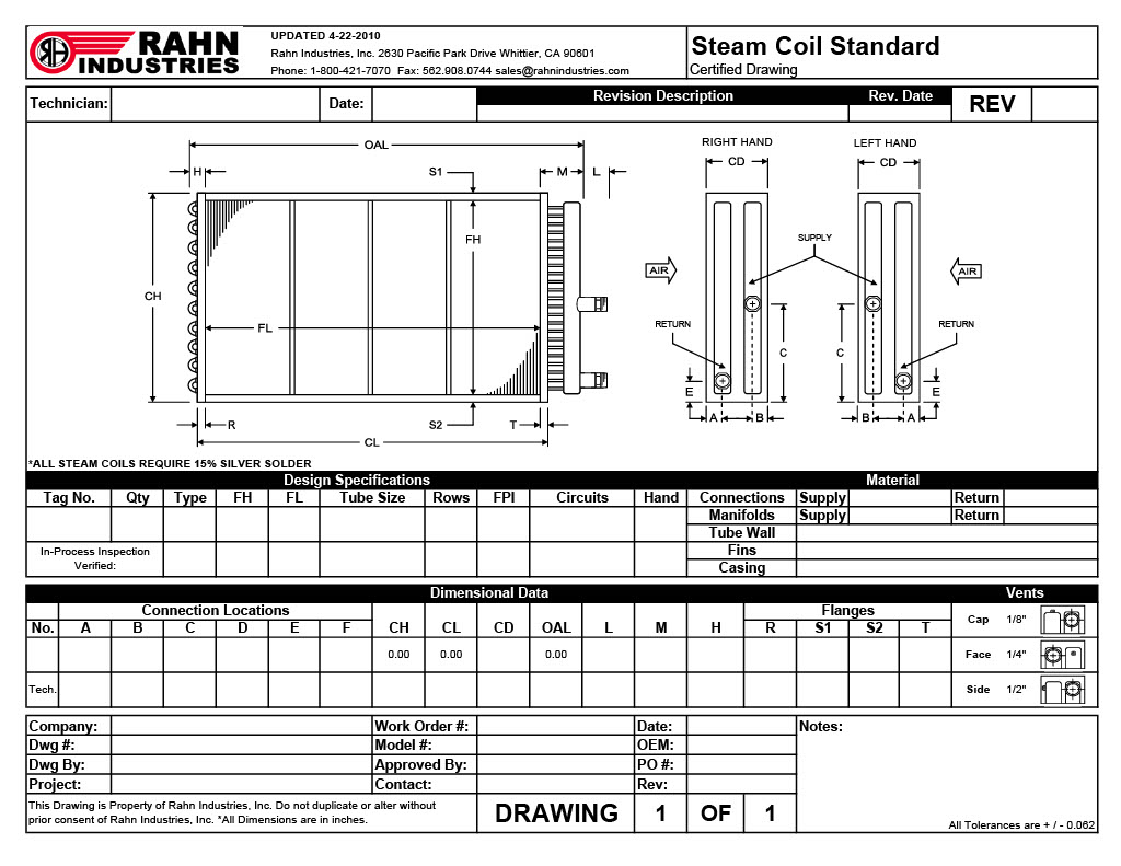 Blank Coil Drawings - Rahn Industries