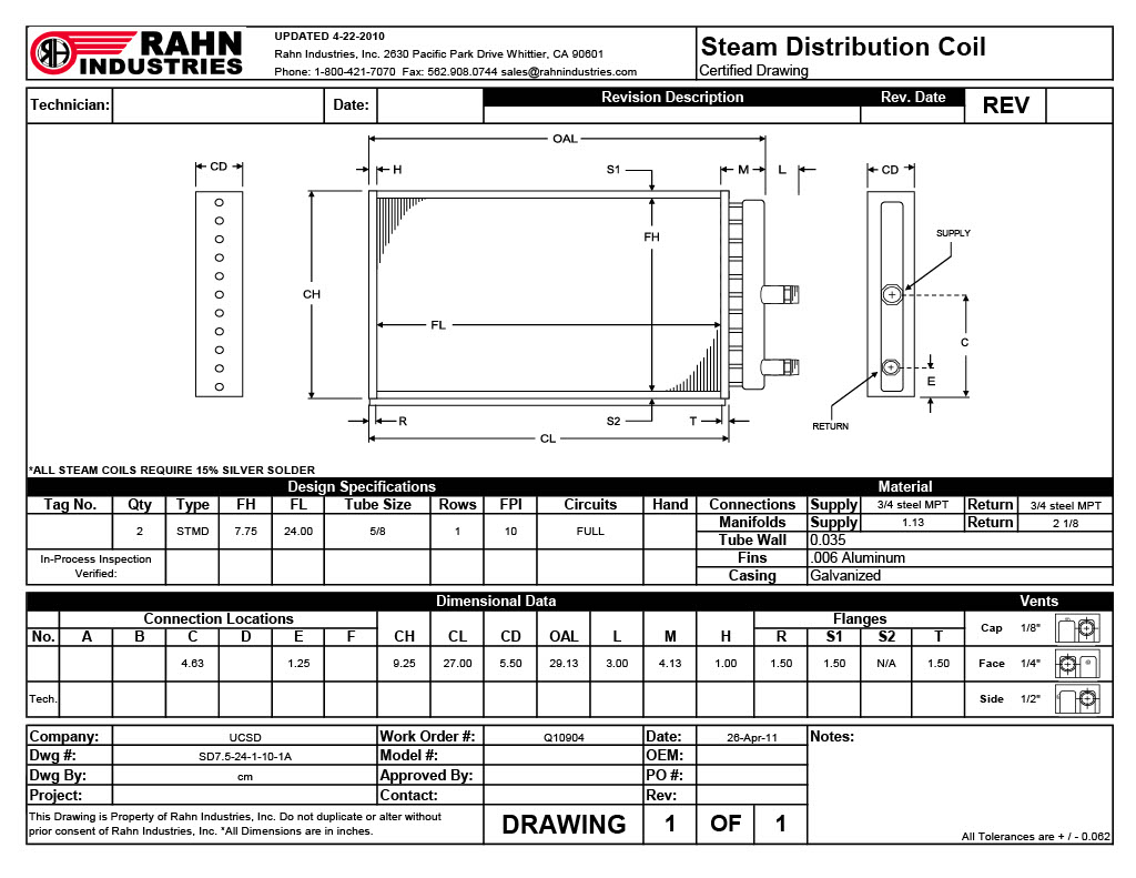 Blank Coil Drawings - Rahn Industries