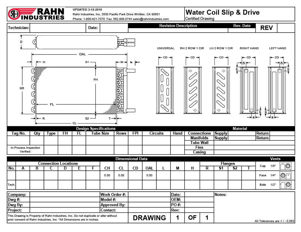 Blank Coil Drawings - Rahn Industries